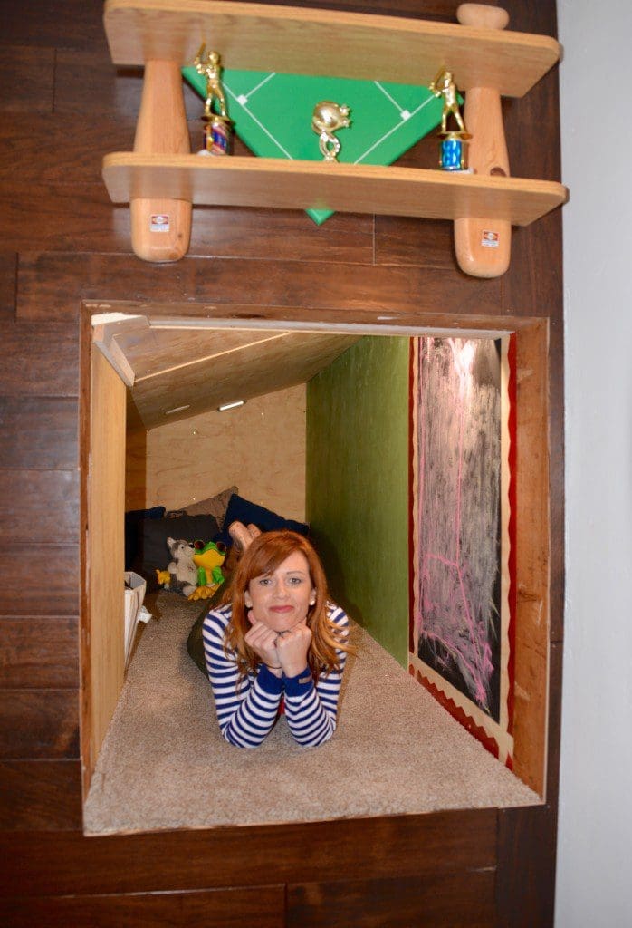 My 7yo baseball star client wants a retreat. My idea? Boy cave bedroom ...