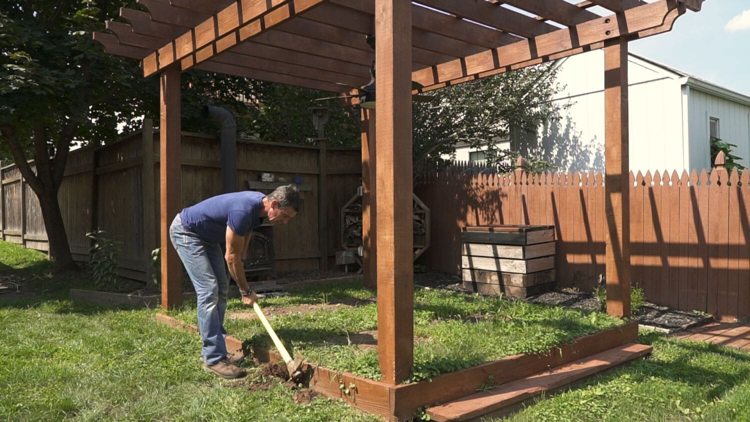 Pergola ideas: We built our pergola with a wood base and we love it ...